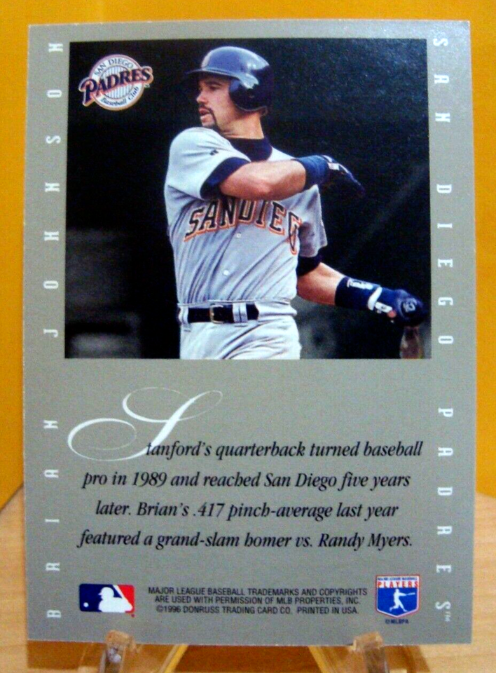 1996 Leaf Authentic Signature BRIAN JOHNSON Autograph - San Diego ...