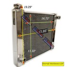 For 22" x 19" x3'' Ford Mopar Universal Aluminum Racing Radiator 2 Row ...
