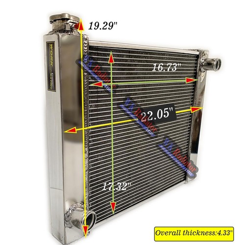 For 22" x 19" x3'' Ford Mopar Universal Aluminum Racing Radiator 2 Row ...
