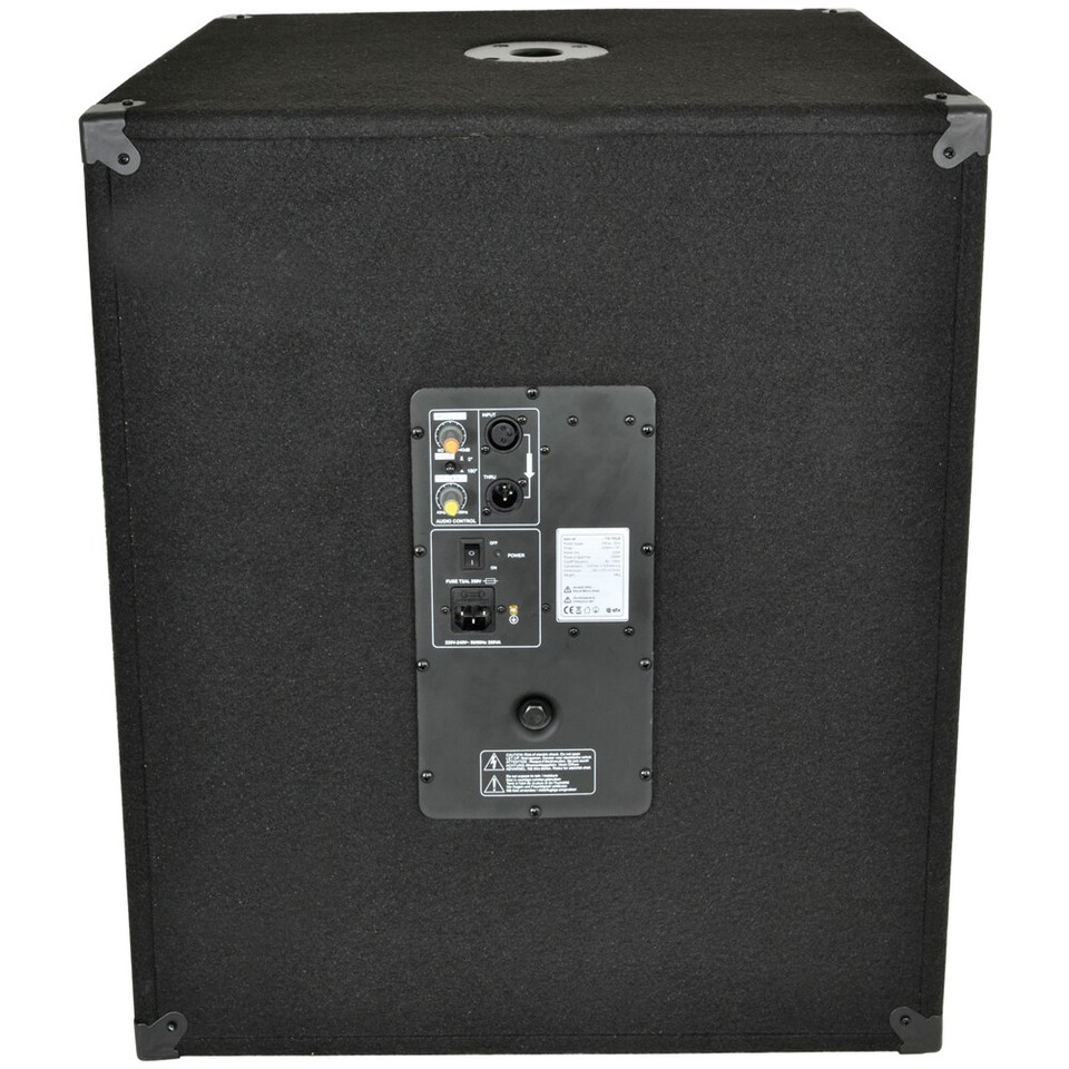 QTX Sound QT18SA Active Powered Subwoofer 1000W DJ Disco Sub XLR Bass ...
