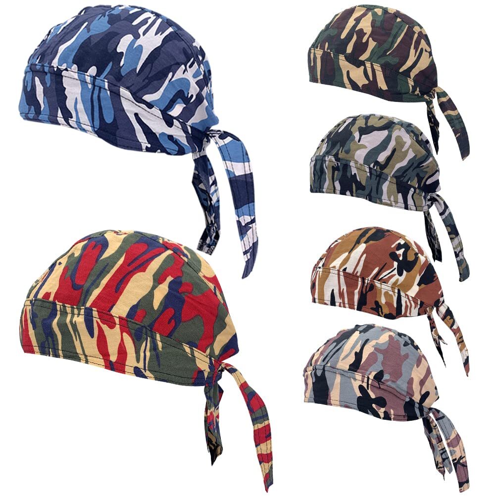 Cotton Doo Rag Skull Cap Sweat Wicking Head Wraps Breathable Helmet ...