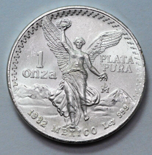 1982 1 Oz 999 Fine SILVER MEXICO Libertad Pura Plata Coin Round, No ...