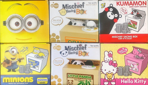 Cute Piggy Bank Coin Stealing MINIONS | HELLO KITTY | PANDA | CAT ...