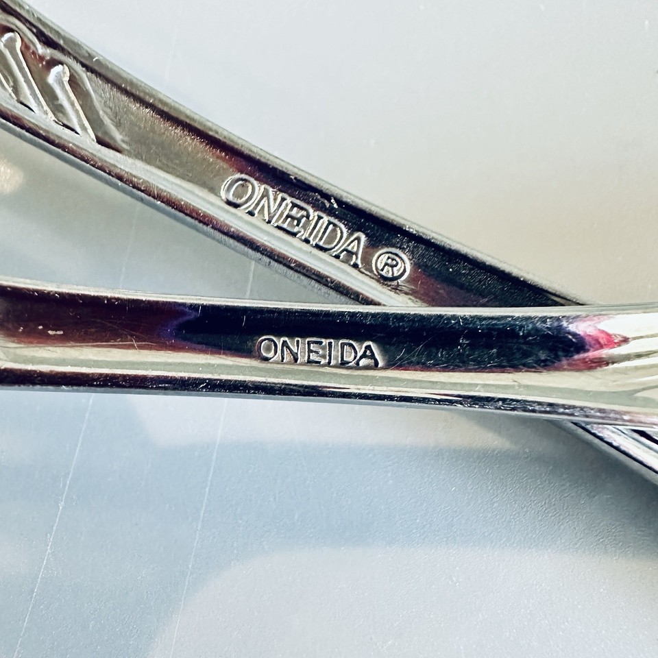 6 Oneida Dinner Forks Camber Cresta Windswept Scroll Stainless Flatware ...