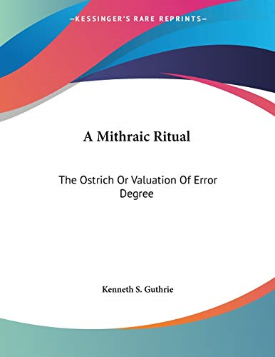 The Ostrich or Valuation of Error Degree - Paperback NEW Kenneth S ...