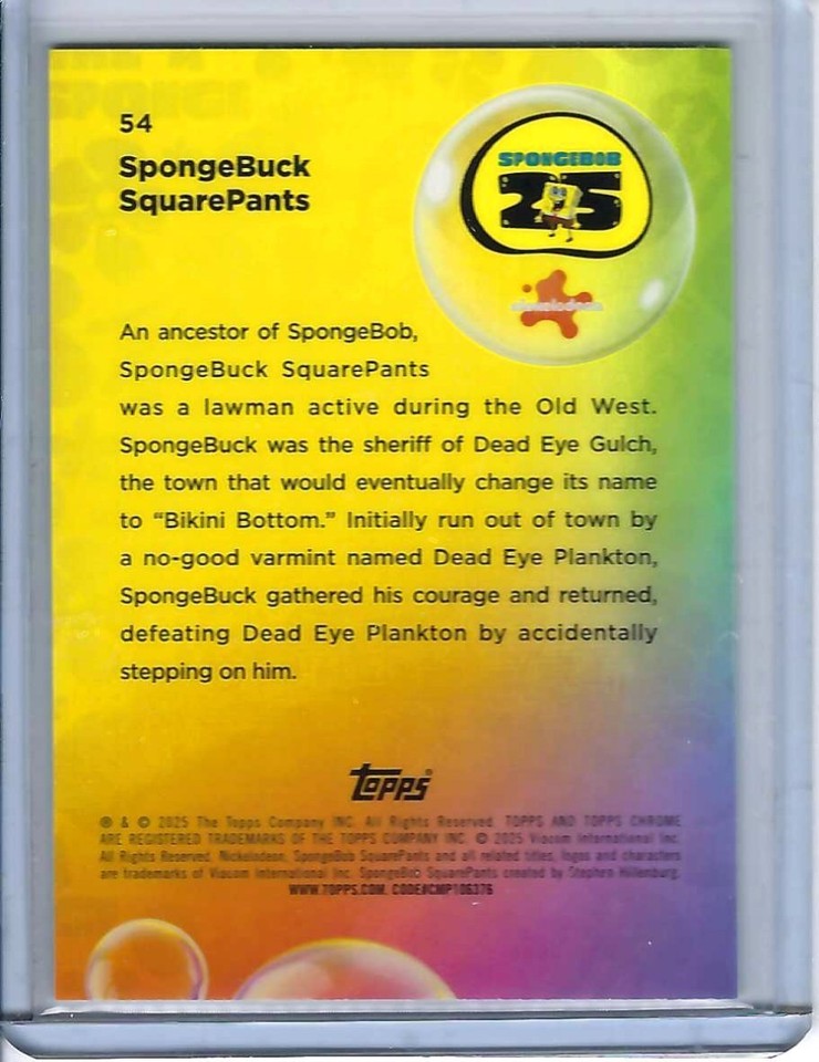 2025 Topps Chrome Spongebob SPONGEBOB SQUAREPANTS Kelp Green Refractor ...