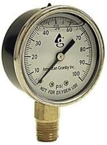 Water Well Pump Liquid Filled Side Lower Mount Pressure Gauge 0 to 100 ...