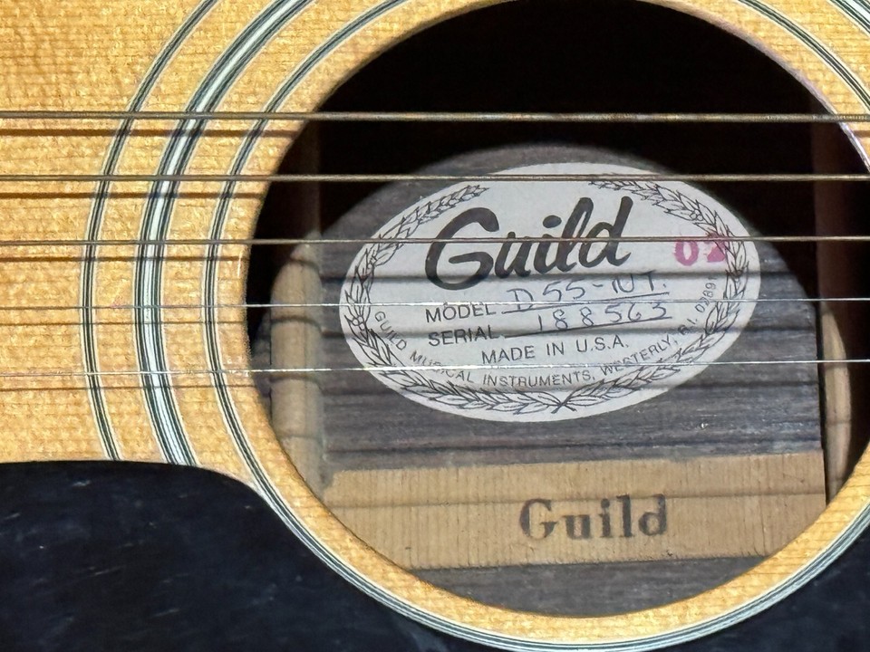 Classic Guild D55NT Acoustic Guitar 1978 Spruce+Rosewood+Ebony v good ...