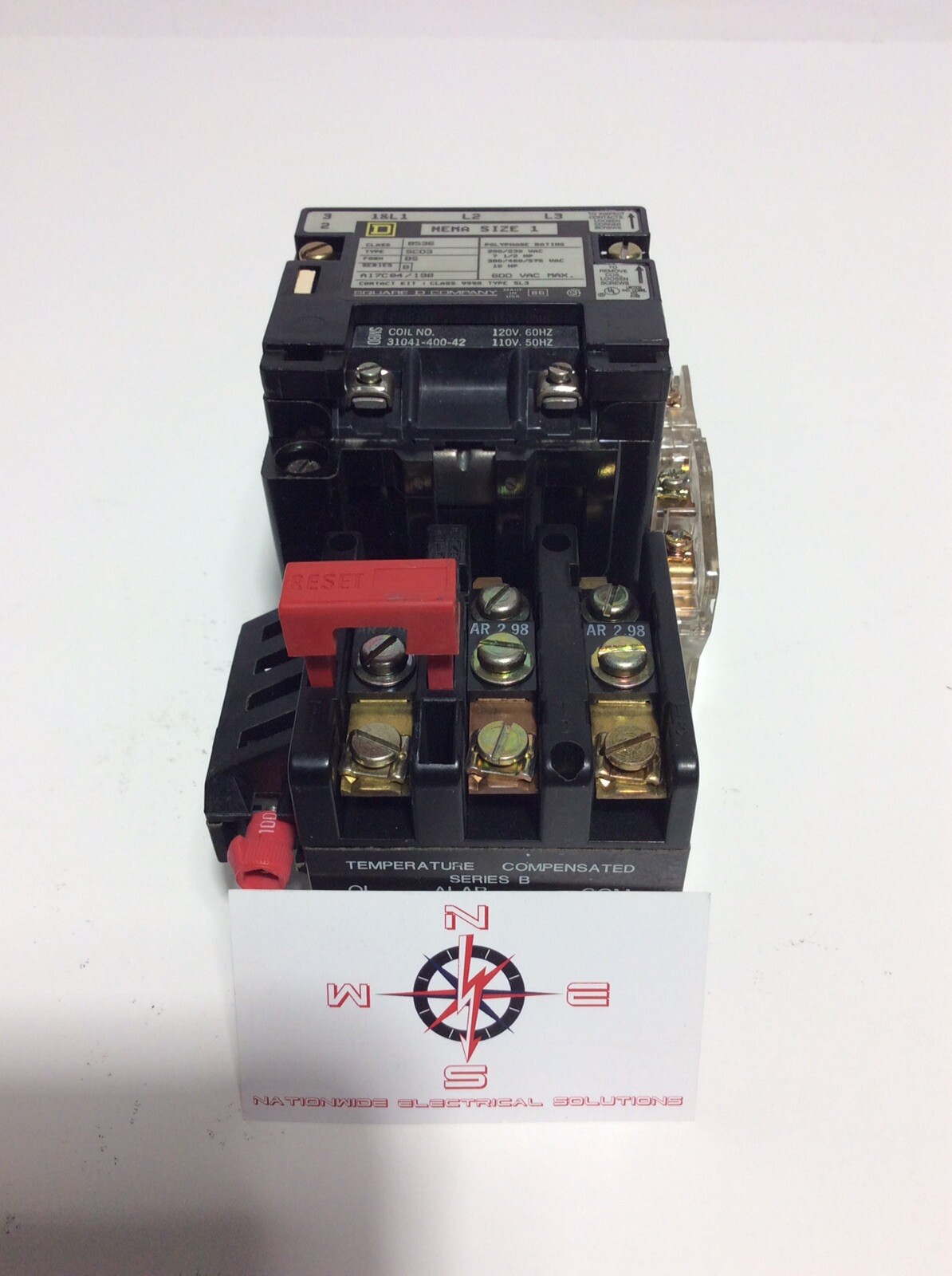 Square D 8536-SC03-BS-B NEMA Size 1 Starter w/ Interlock 600VAC 120V ...