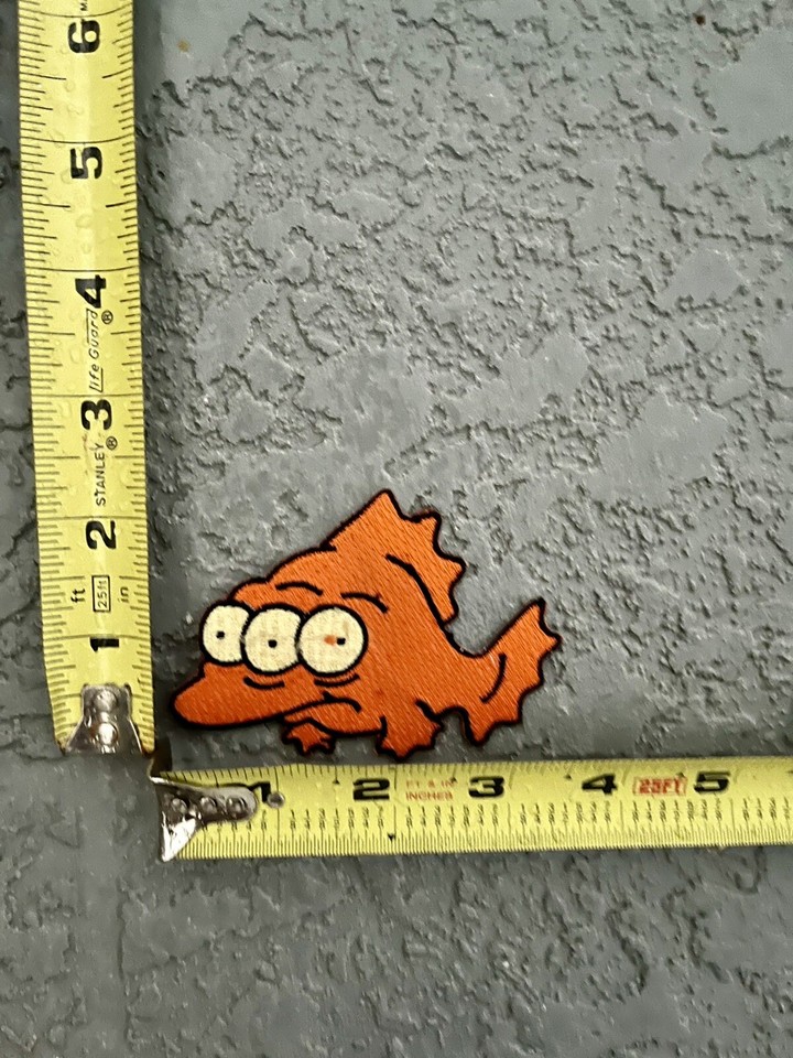 The Simpsons Iron On Patch Blinky The Three Eyed Fish Orange Beige ...