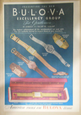 Bulova Watches Ad: The New Bulova Excellency Group from 1946 Size 11 x ...
