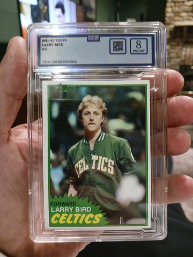 Larry Bird 1981 Topps NBA Basketball #4 CGA 8 2ND YEAR BOSTON CELTICS ...