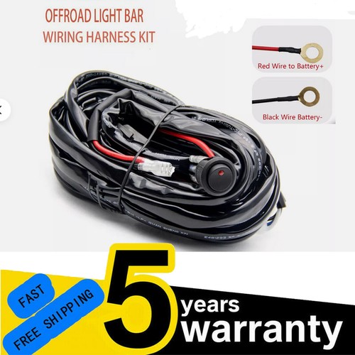 12V LED Work Light Bar Wiring Kit Harness Loom Switch Relay Kit 2 Leads ...