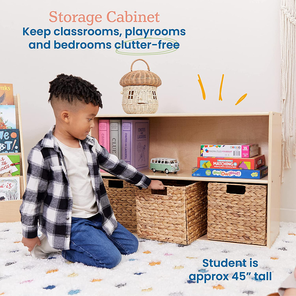 Kids Streamline 2-Shelf Storage Cabinet, 24In, 2-Shelf/ 24″ High ...