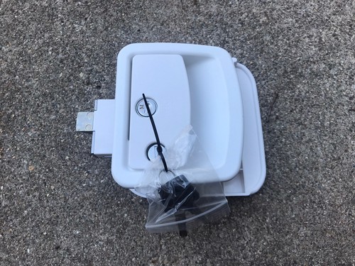 White Paddle Entry Door Latch RV Camper Trailer Lock NEW Fastec FIC ...