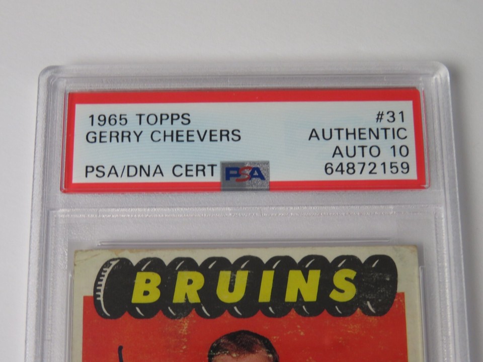 Gerry Cheevers HOF Signed Autograph 1965 Topps RC Rookie Card 31 PSA 10 ...