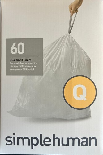 NEW Simplehuman Code Q Custom Fit Trash Bags (60 Count) - 50L/65L (13 ...
