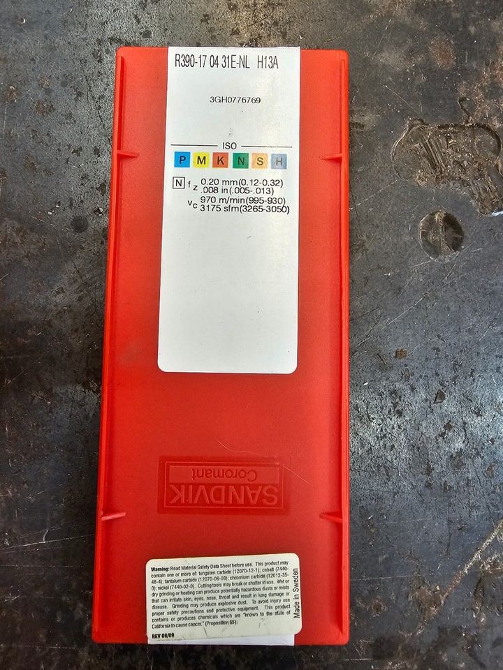 Qty 4 Sandvik R390 R390-170431E-NL 170431 H13A Grade Carbide Inserts | eBay