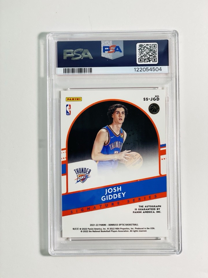 2021-22 Panini Donruss Optic Josh Giddey Signature Series PSA 9 AUTO RC ...