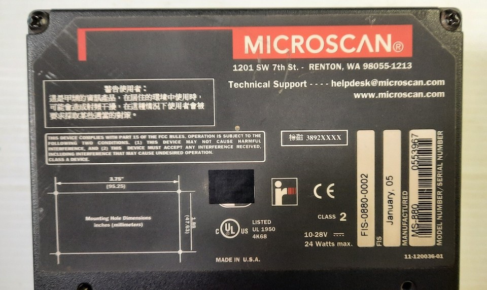 Microscan MS-880 Scanner | eBay