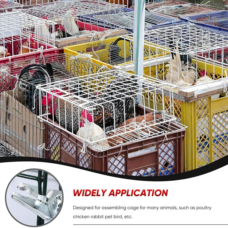 300 Pcs Wire Cage Clamps, with 1 Piece of Wire Cage Buckle Snap Pliers ...