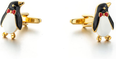 Penguin Cufflinks for Men, Penguin Animal Cufflinks, Penguin with Bow ...