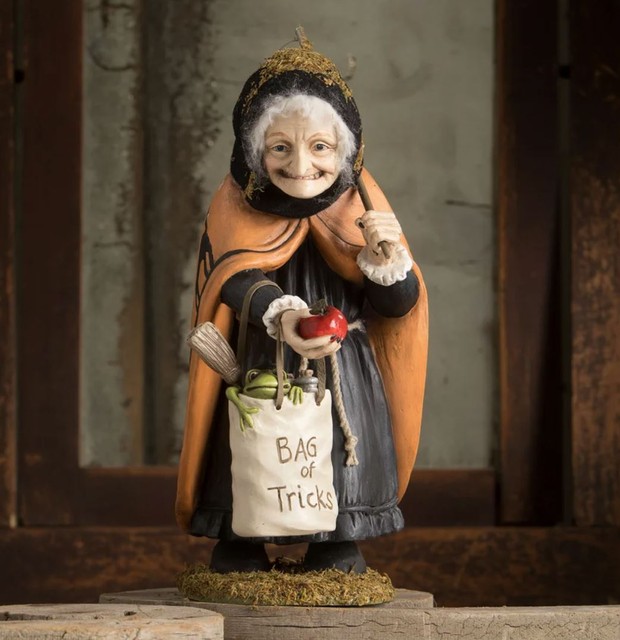 Halloween Just A Wee Bit Wicked Witch Polyresin Wicked Apple Pumpkin ...