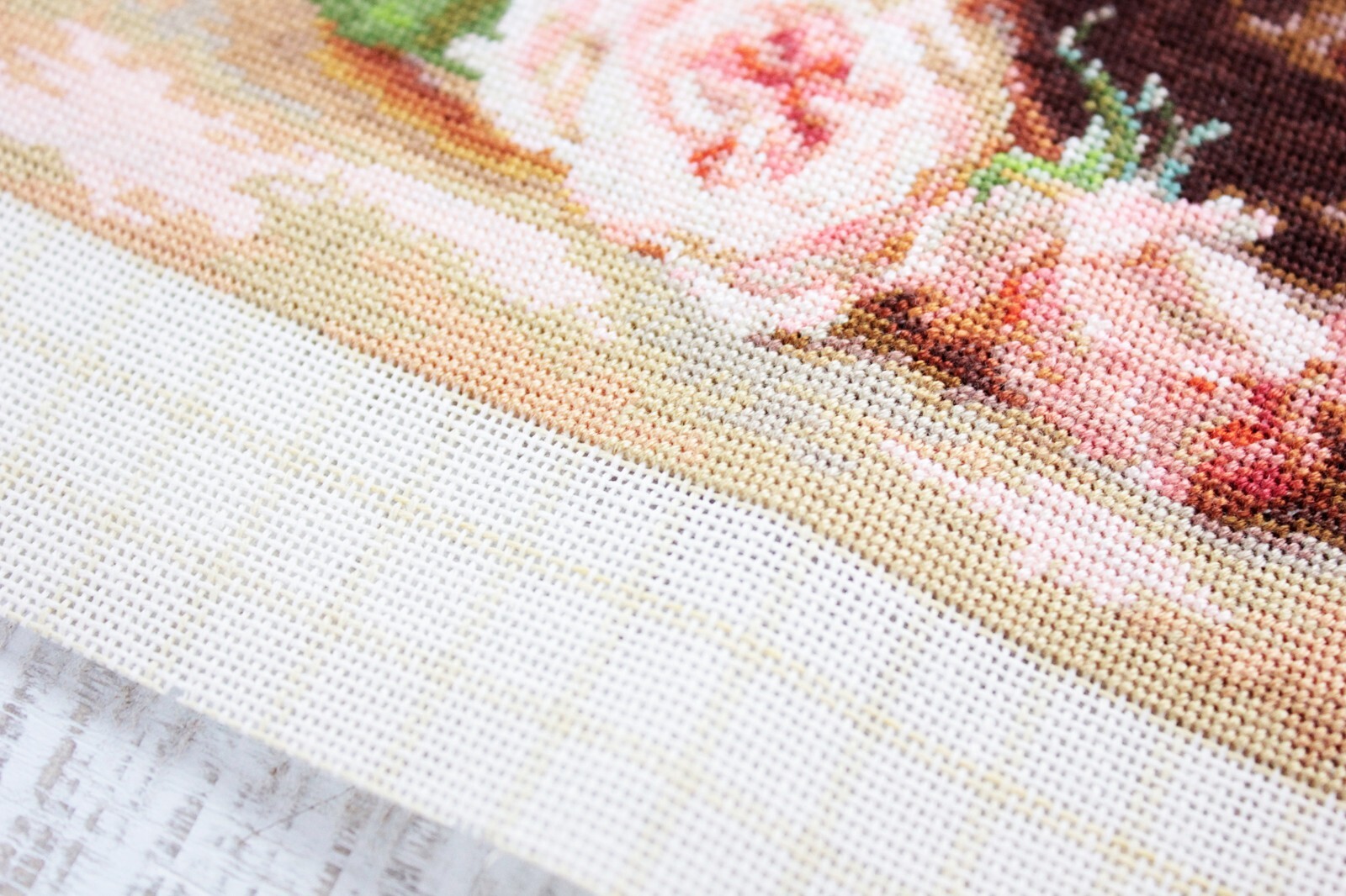 DIY Needlepoint Counted Cross Stitch "Basket of Roses" Embroidery Kit ...
