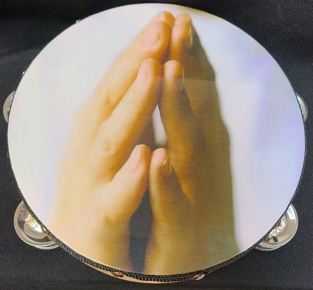 8" Praying Hands Tambourine Double Row Jingle Percussion Instrument ...
