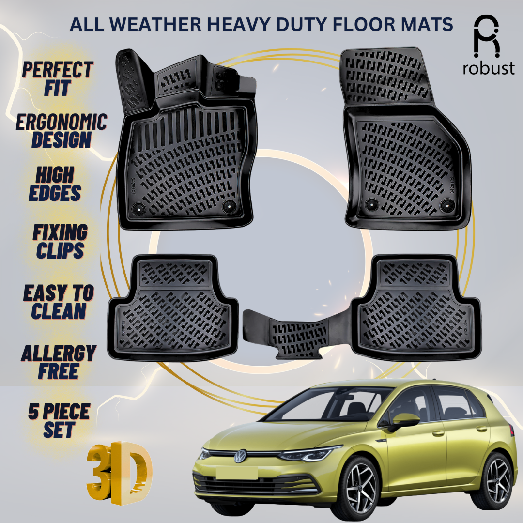 Floor Mats Liners For VW Volkswagen Golf 8 2019-2025 All Weather Heavy ...