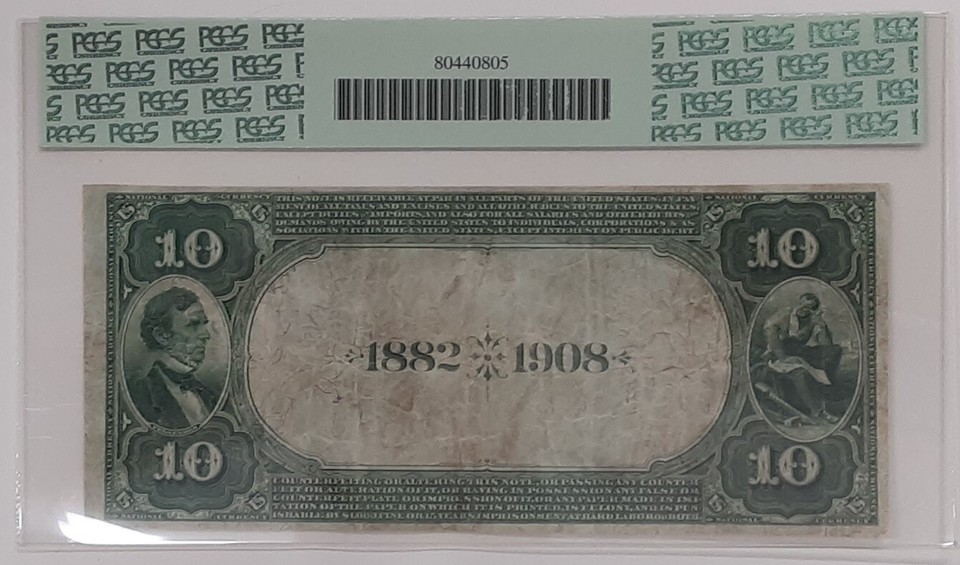 1882 $10 National Currency DB 1st Nat'l Bank Mitchell SD CH# W-2645 ...