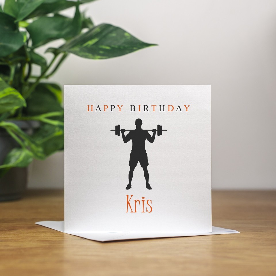 Personalised Handmade Gym Birthday Card Dad Husband Son Brother ...