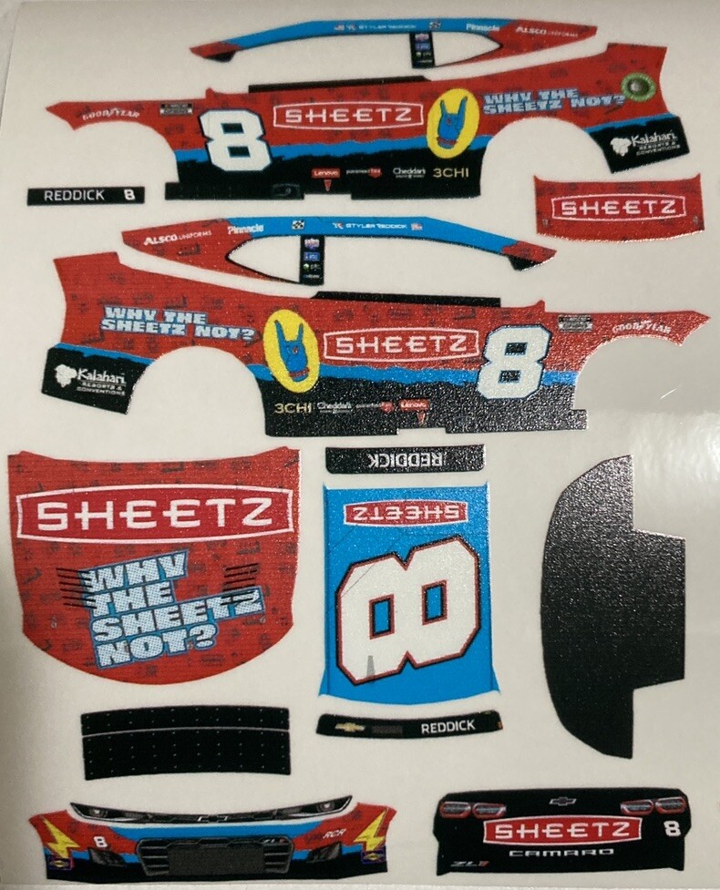 Custom 2022 Tyler Reddick #8 Sheetz 1/64 Scale NASCAR Peel & Stick ...