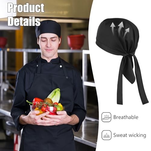 Chef Hat for Men&Women, 4 Pack Back Kitchen Cooking Cap, Elastic Back ...