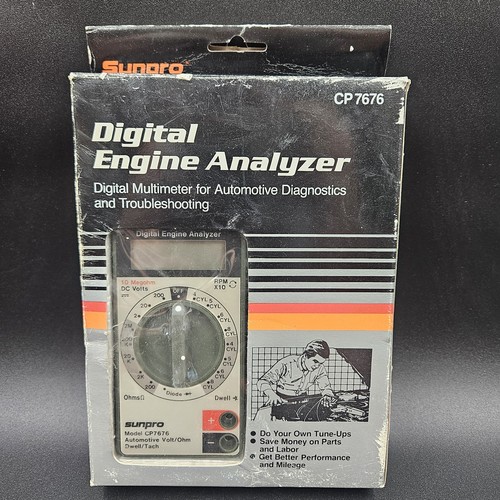 SunPro Digital Engine Analyzer Automotive Multimeter Model CP 7676 New ...