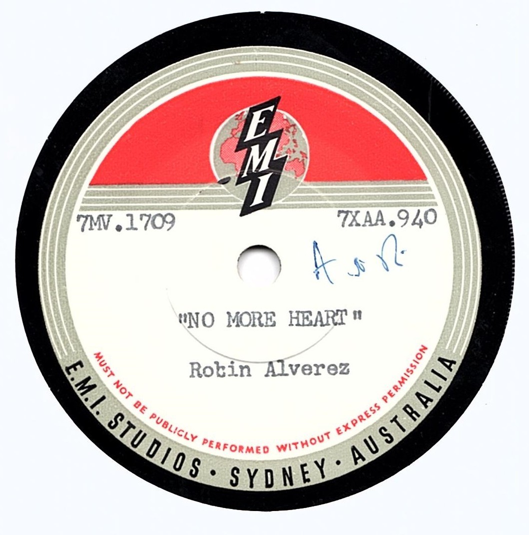 Robyn Alvarez No More Heart 7" EMI TEST PRESS misprint 1962 Bandstand ...