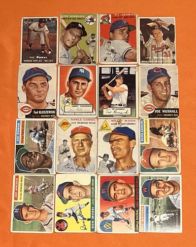 1952-57 Topps (16) Different Vintage Baseball Card Lot *CgC605* | eBay