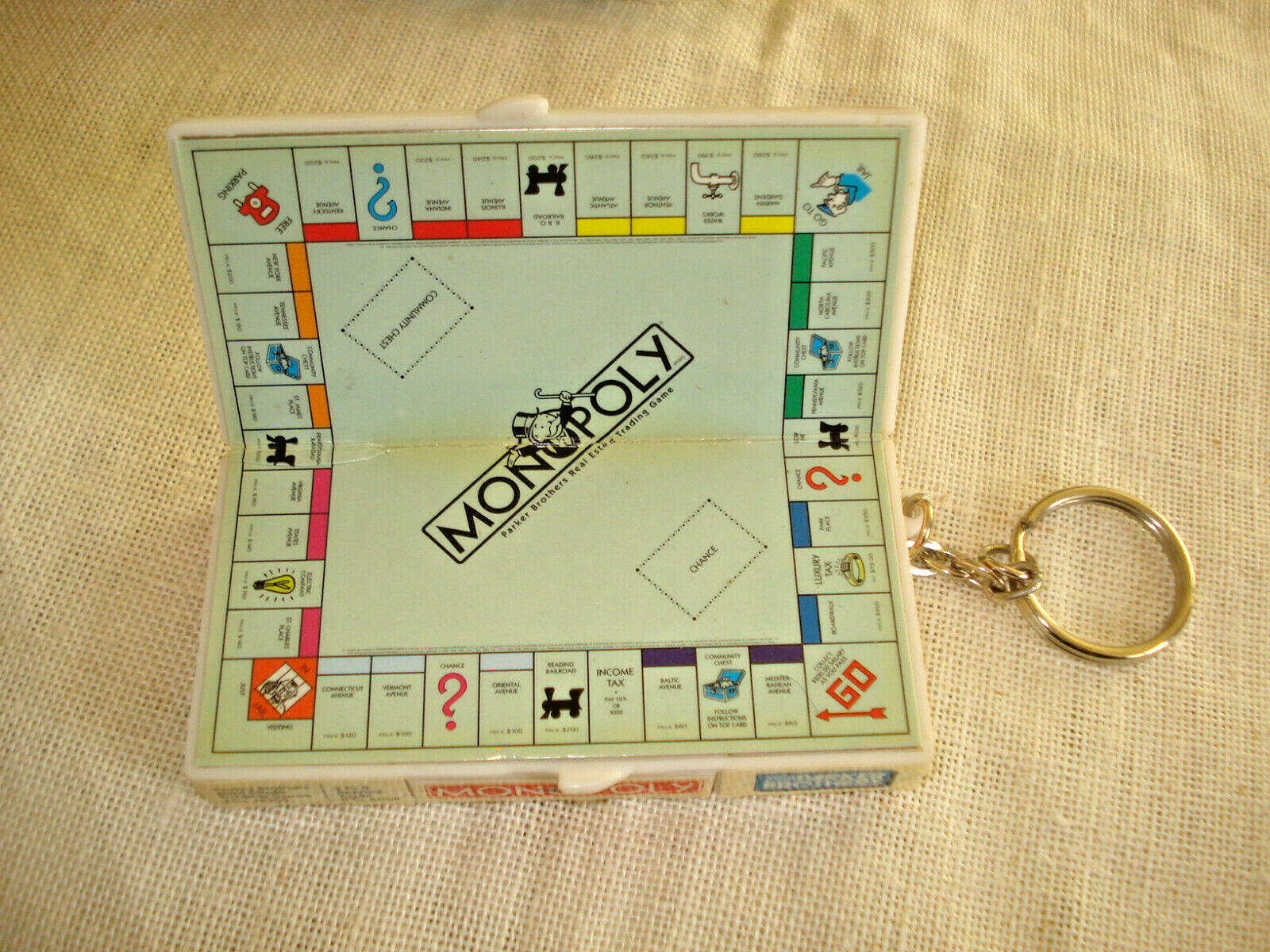 Monopoly Miniature Key Chain DOG & TOP HAT Tokens and 1 Die Hasbro 1998 ...