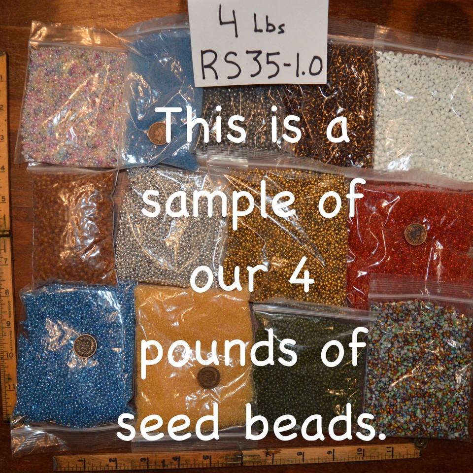 Large Huge Lot 4 Pounds Jewelry Making NWOT Seed Beads Glass Random ...