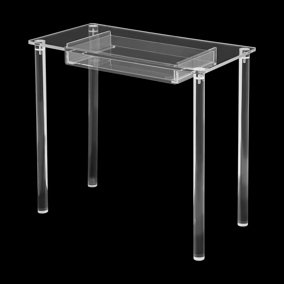 Acrylic Makeup Vanity Desk - Clear Vanity Table with Drawer - Small ...