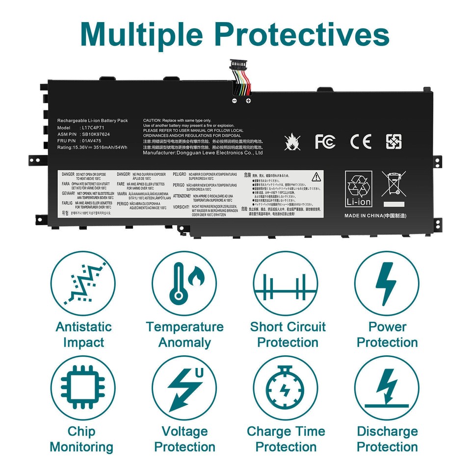 NEW L17C4P71 L17M4P73 01AV475 Battery For Lenovo ThinkPad X1 Yoga 3rd ...