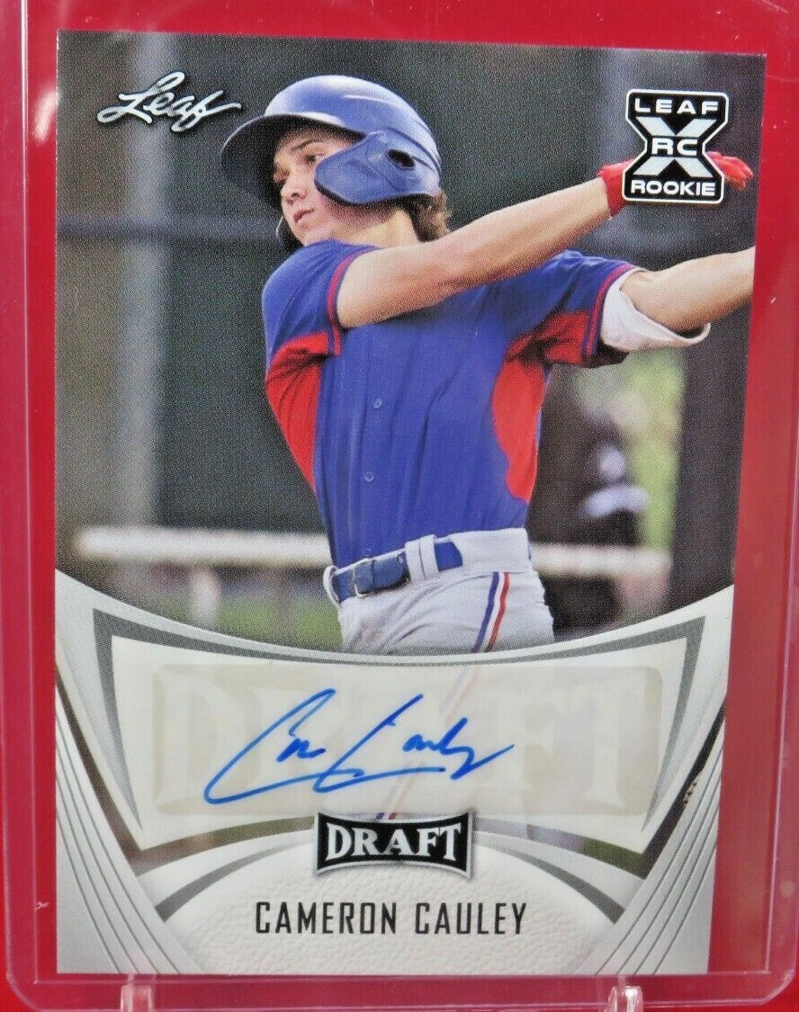 Cameron Cauley AUTO XRC 2021 Leaf Draft Baseball Rangers | eBay