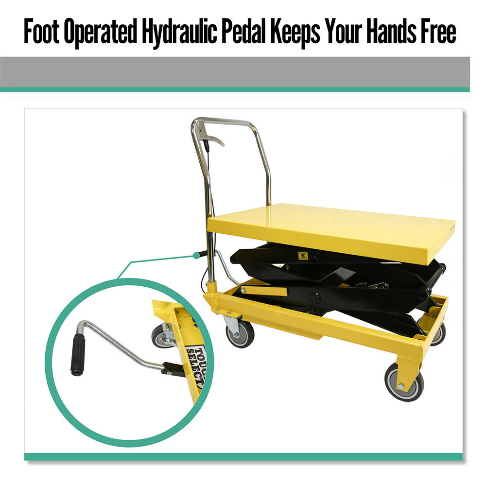 350KG NEW Manual Scissor Lift Table HIGH LIFT Heavy Duty Hydraulic Cart | eBay Australia