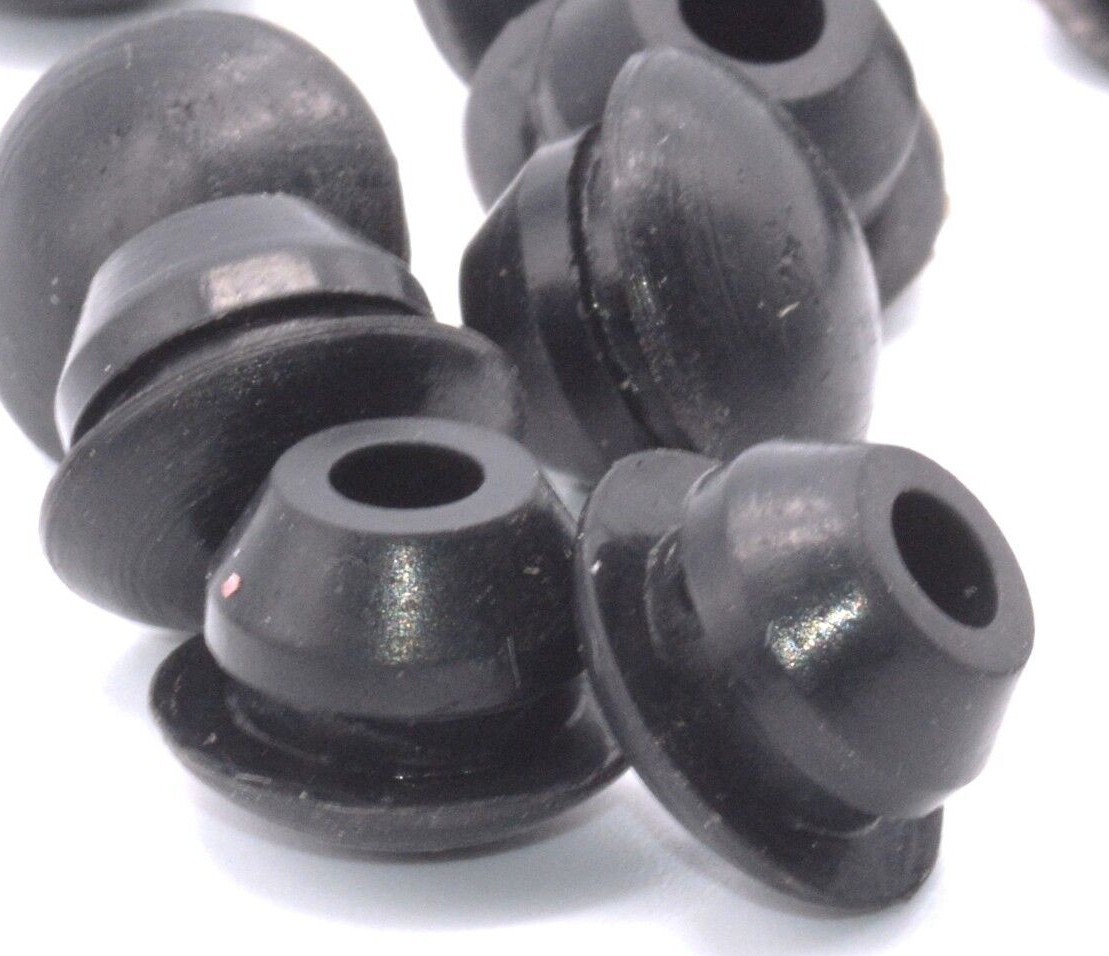 Push-In Round Rubber Feet Fits 5/16" Hole x 1/2" OD x 1/8" Height w 1/ ...