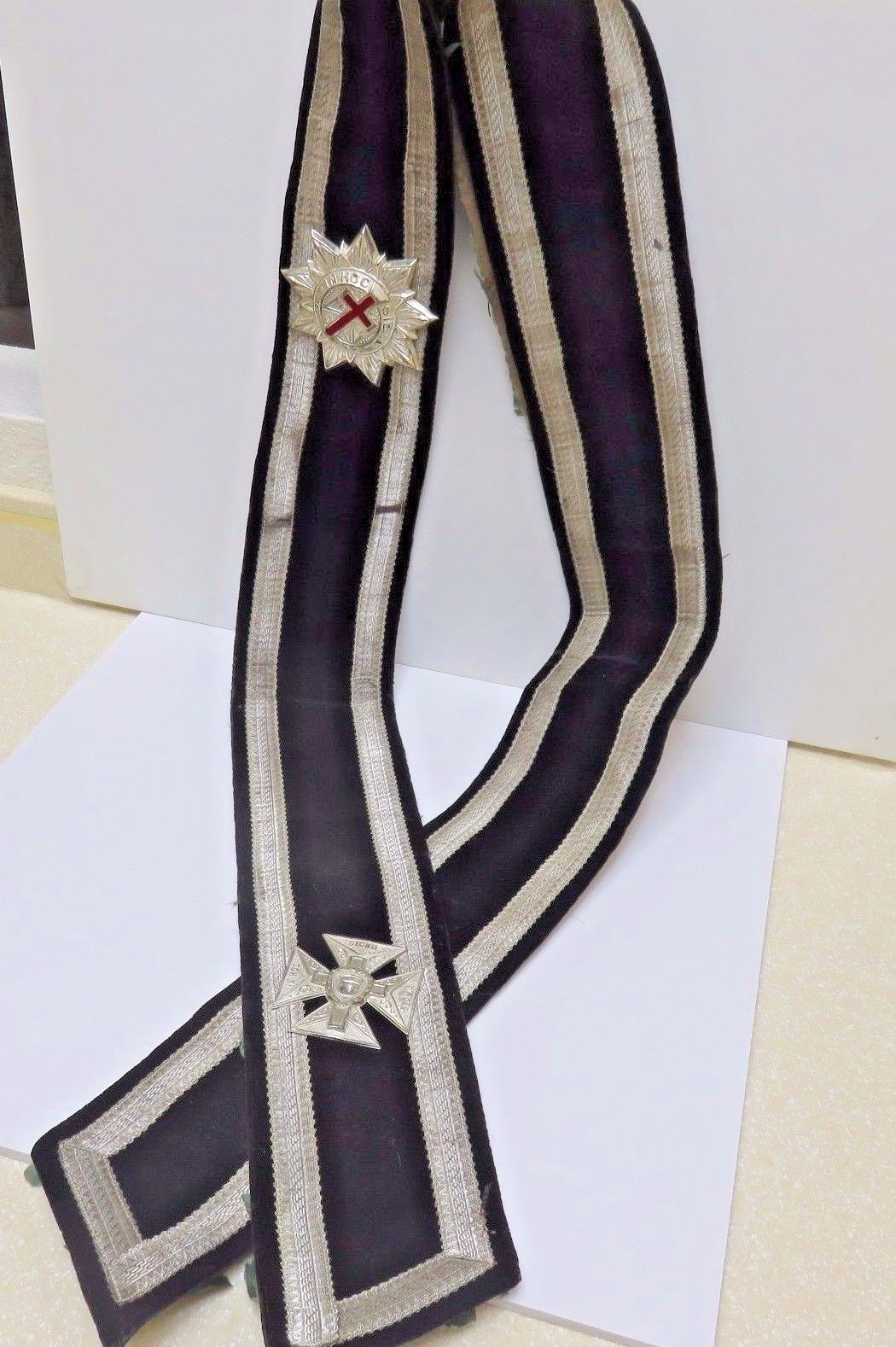 Antique Templar Masonic Black Velvet Sash + Picture 1890-1920 | eBay