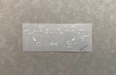 AW11 MR2 Turn signal + Wiper Stalk Decal Kit (LHD) | eBay