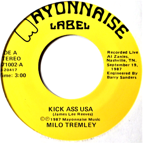 Milo Tremley Kick Ass USA NM Private Country 45 7" Vinyl & Jukebox ...