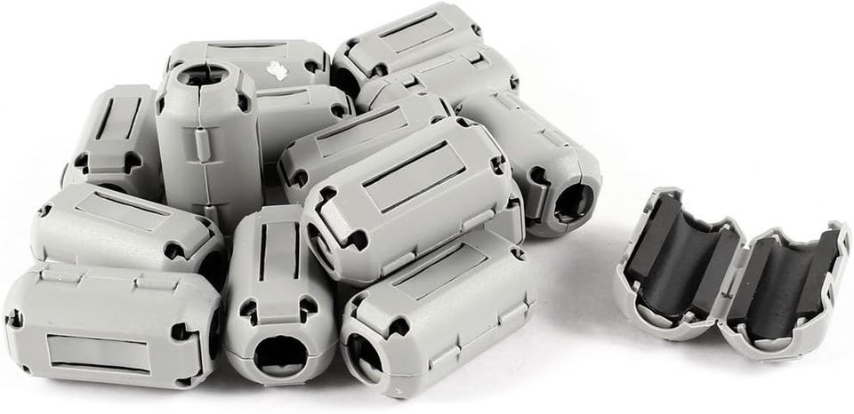 Uxcell 15 Pcs Clip on EMI RFI Noise Ferrite Core Filter for 9Mm Cord ...