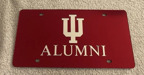 WinCraft Red/Silver Indiana Hoosiers Alumni Laser Cut Acrylic License ...