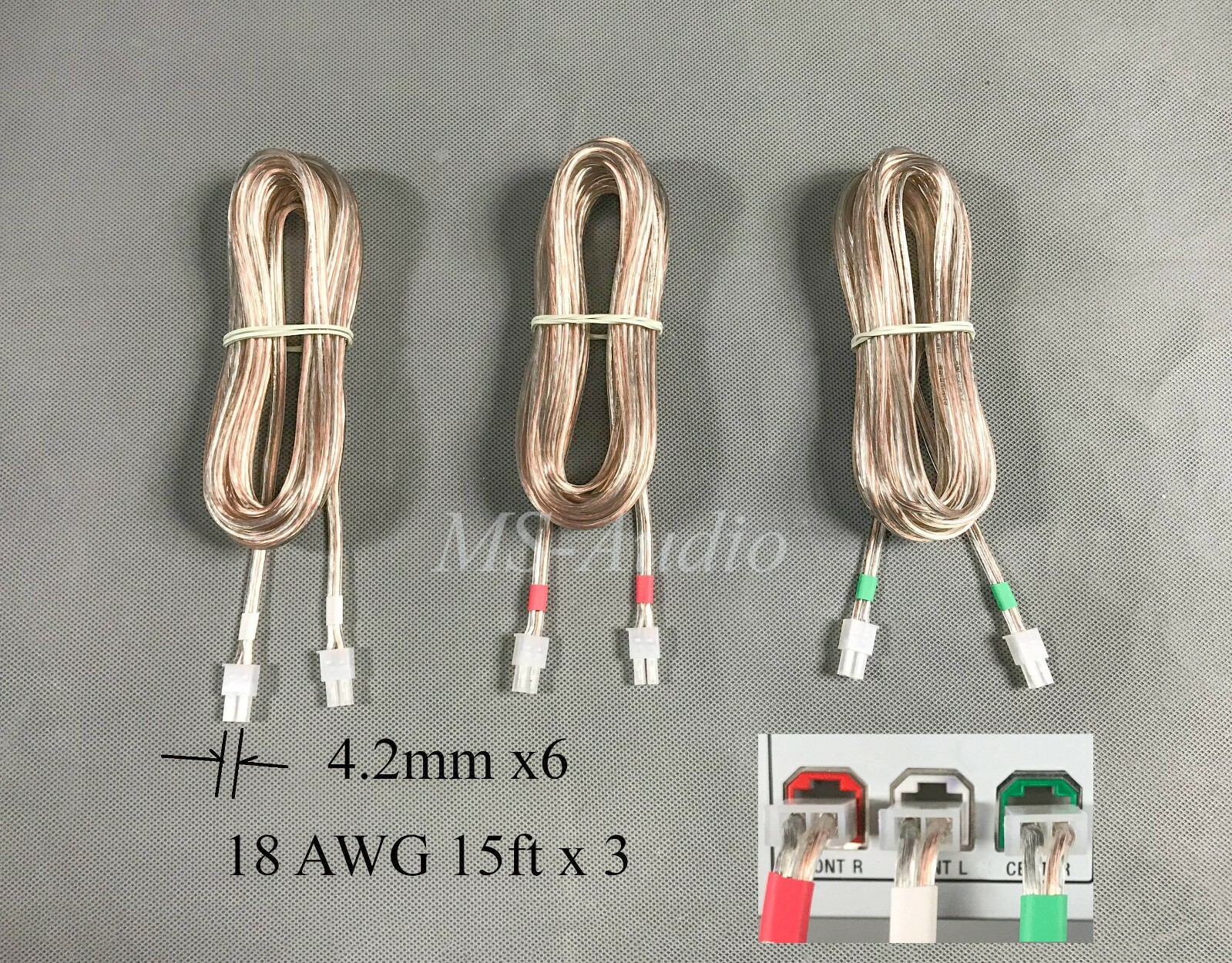 3x 15ft 4.2mm speaker cable/wires made for Sony Sound Bar HT-CT150 ...